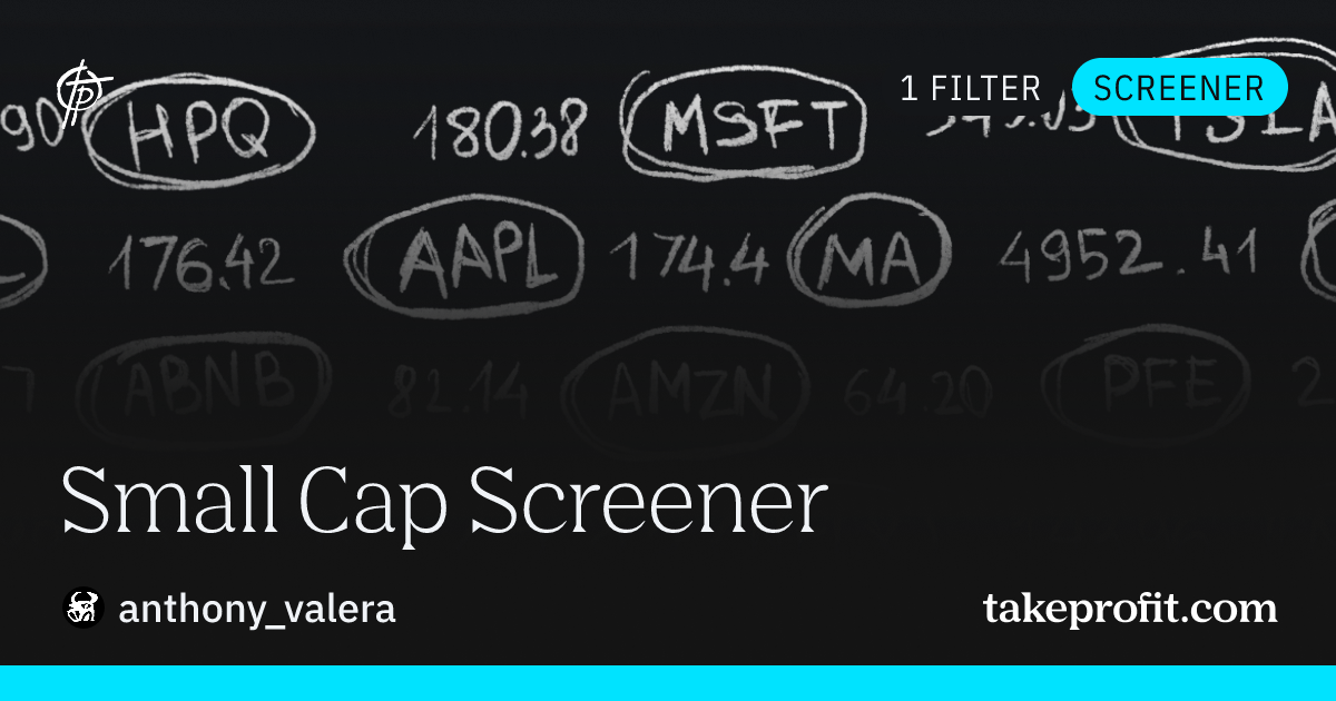 Small Cap Screener | Screener | TakeProfit